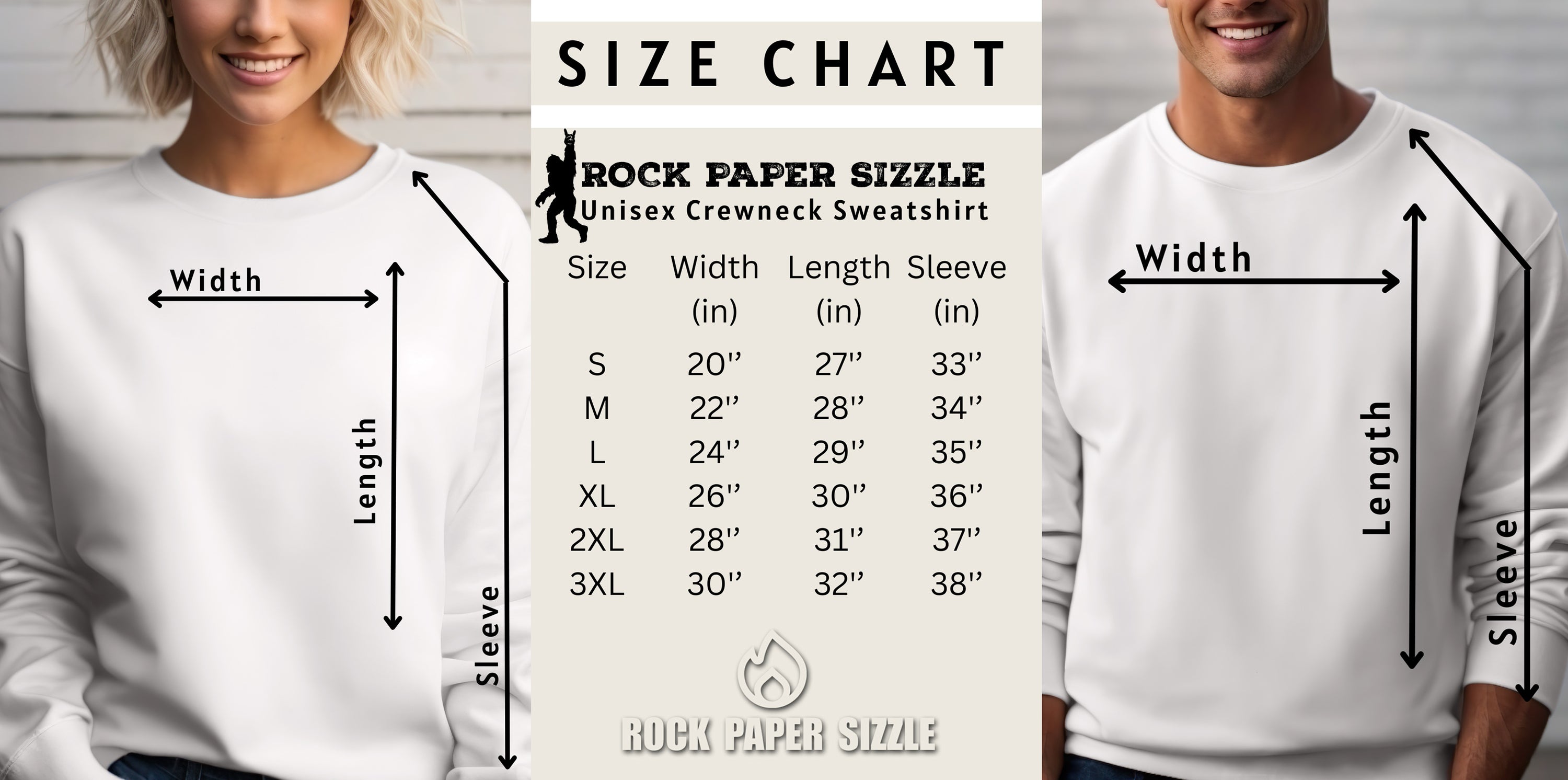 T-Shirt Sizing – Rock Paper Sizzle